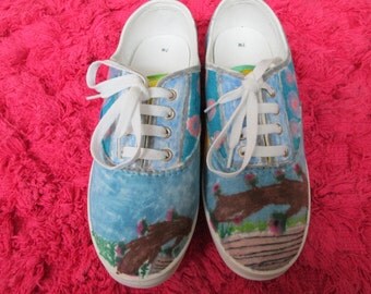 Blue canvas shoes | Etsy