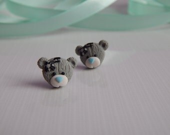 Teddy bear earrings | Etsy