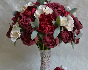 Maroon bouquet | Etsy