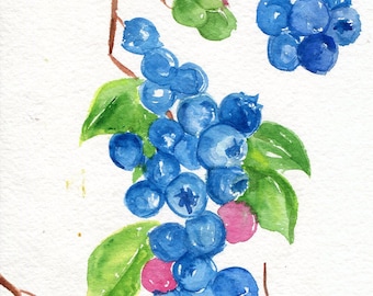 Blueberry painting | Etsy