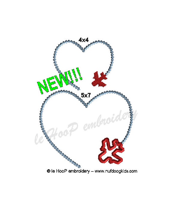 Valentine Plane Heart Trail Machine Embroidery Applique by nufdoog
