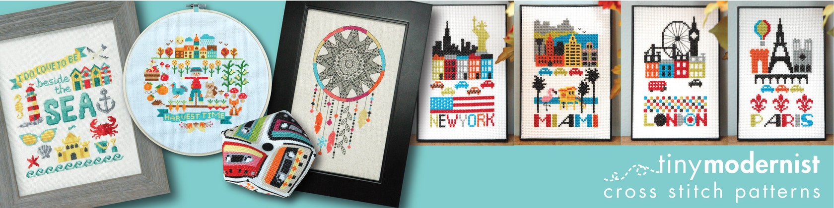 Modern Cross Stitch Patterns by tinymodernist on Etsy