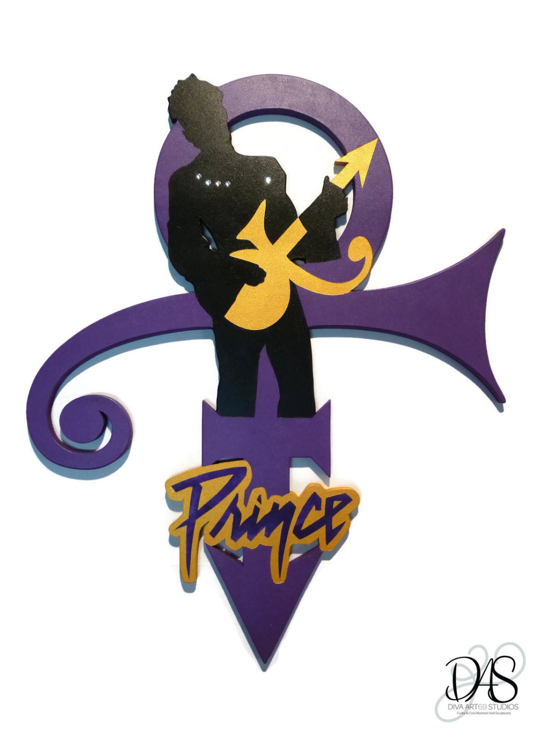 Purple Prince Symbol silhouette-wall hanging sculpture