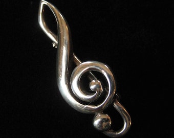 Treble clef brooch | Etsy