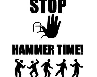 Items similar to MC Hammer, Stop Hammertime, valentines day card, hand ...