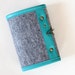 Gray turquoise/teal ring binder agenda/ organiser/ day