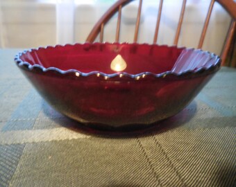 Red depression glass | Etsy