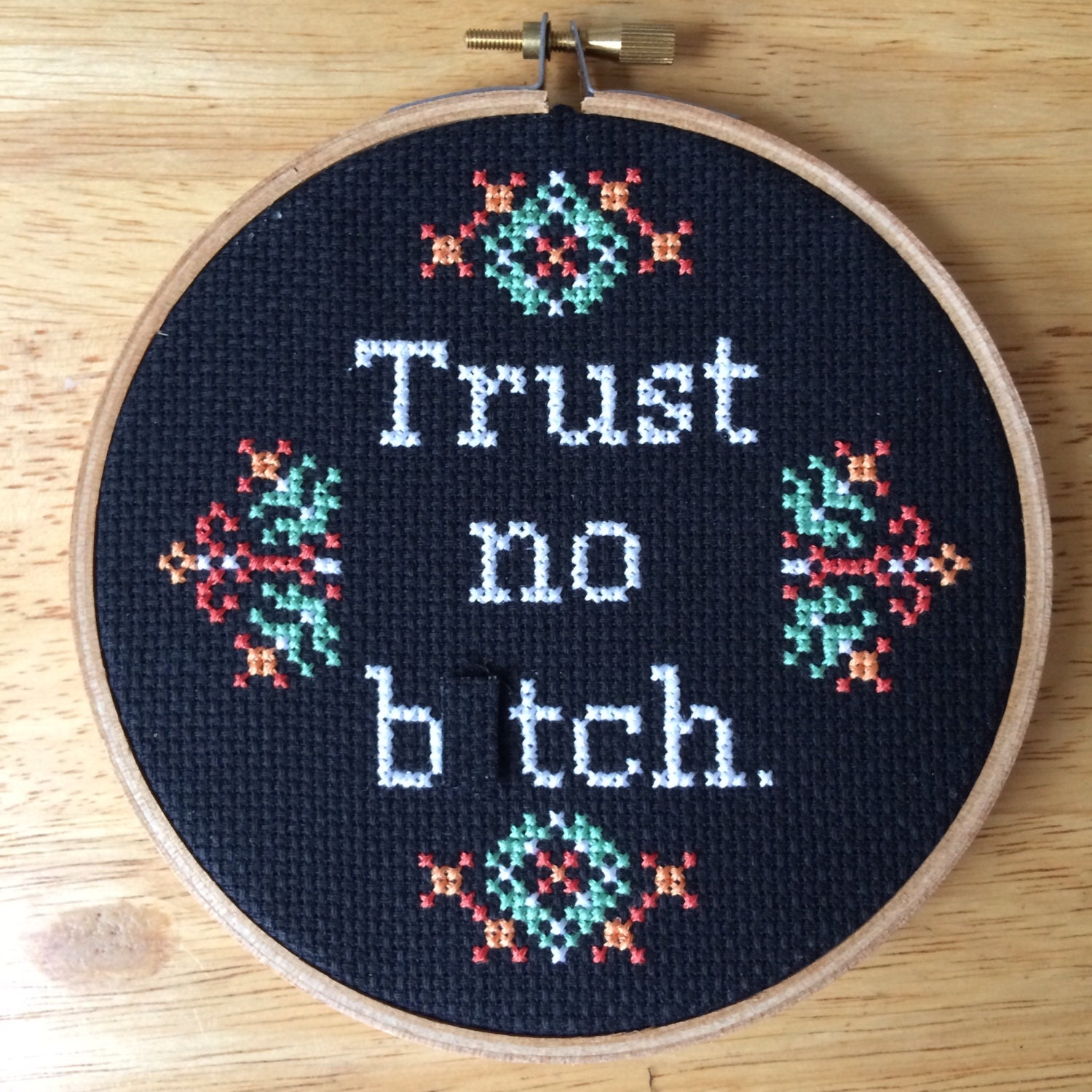 PATTERN MATURE Subversive Cross Stitch Trust No B-tch Pop