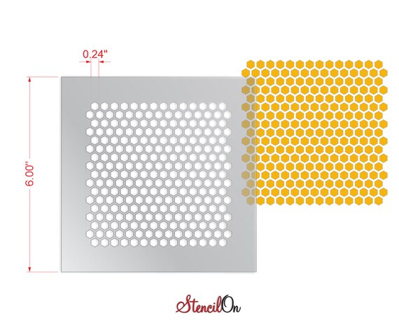 Small Honeycomb Pattern Stencil Sheet 6 x 6