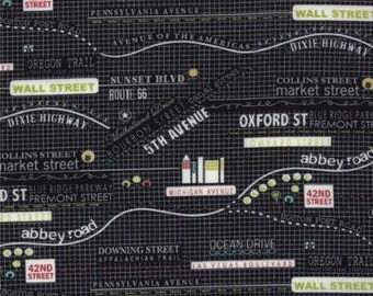 Road map fabric | Etsy