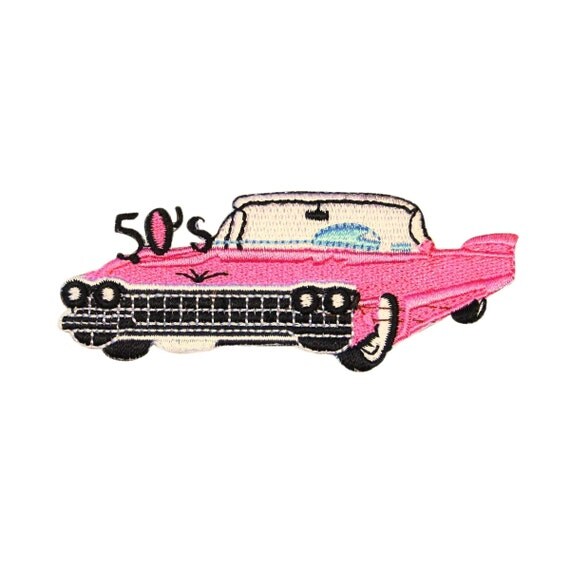 ID 0130 Pink Cadillac de Ville Patch Retro 50's by YourPatchStore