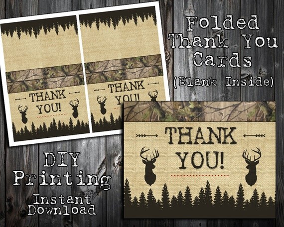 INSTANT DOWNLOAD - Little Hunter Collection - Thank You Note Cards ...