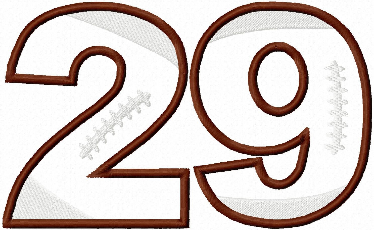 Football Numbers Applique Embroidery Designs Instant