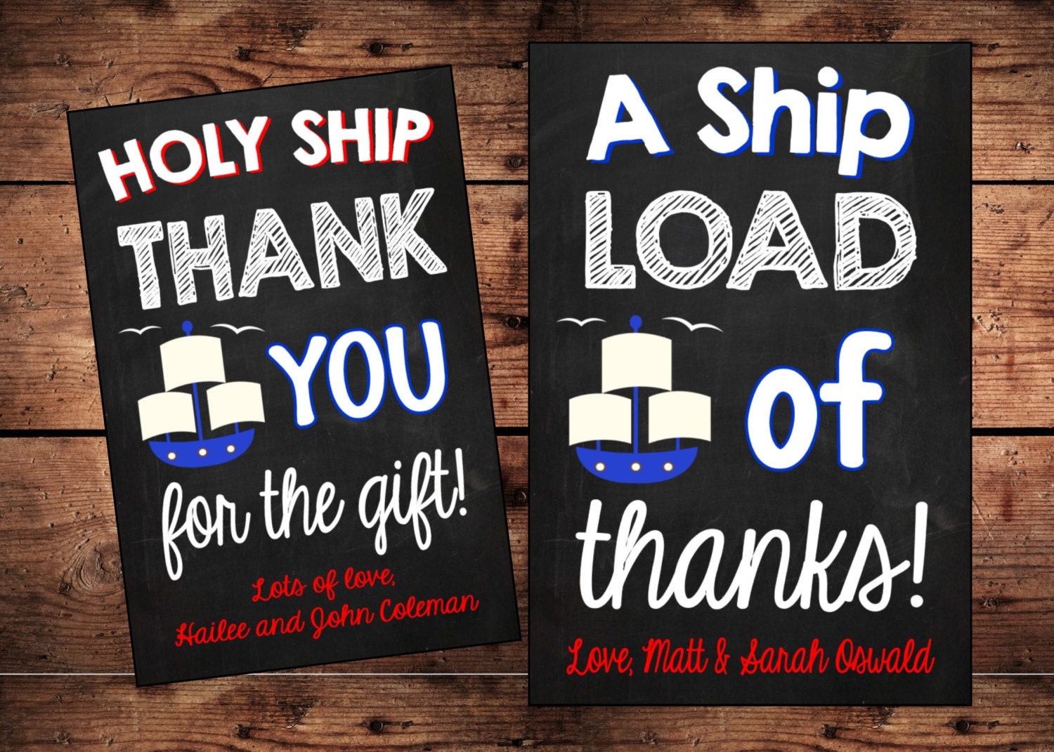 THE ORIGINAL Holy Ship Thank You Card A Ship Load of Thanks