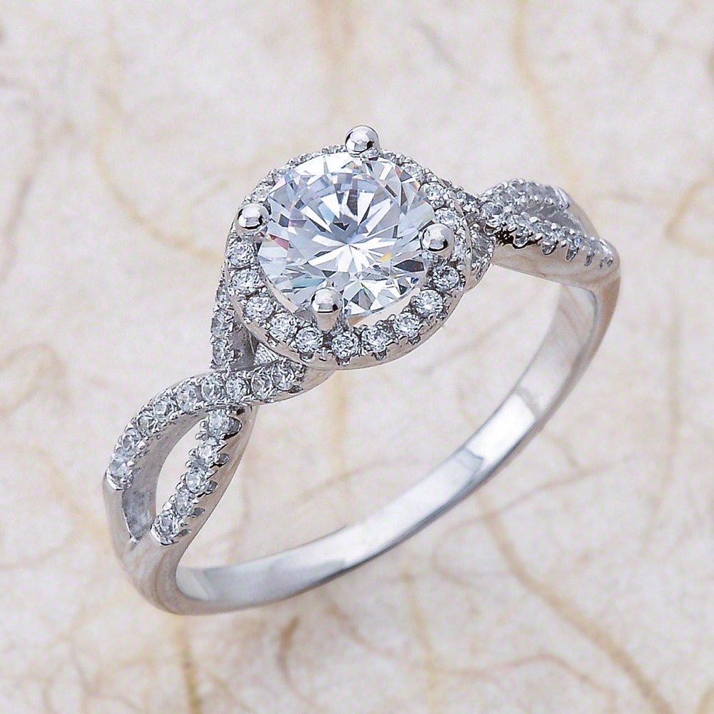 Twist Engagement Ring Setting White Gold Twisted Band