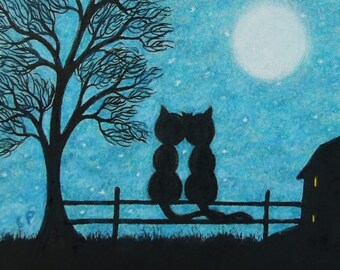 Cats Art Painted Shells Stones Paintings Wedding by ClaudinesArt