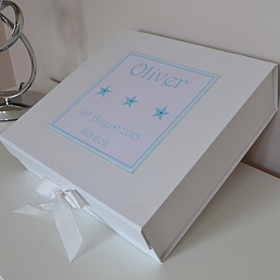 Baby boy personalised keepsake box memory box new baby gift