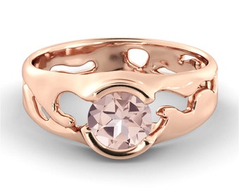 Large morganite ring | Etsy