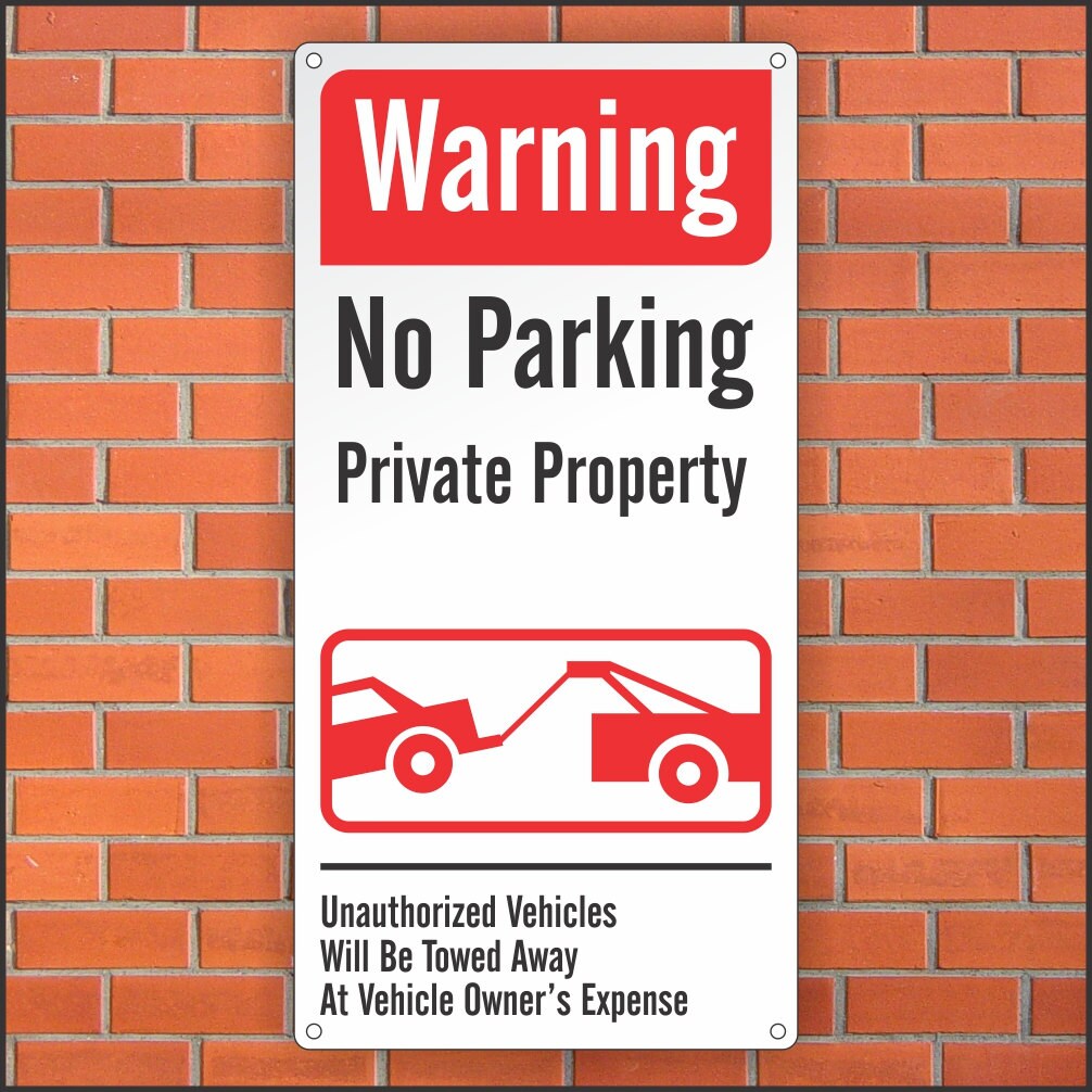 Warning No Parking Private Property Sign Authorized Vehicles