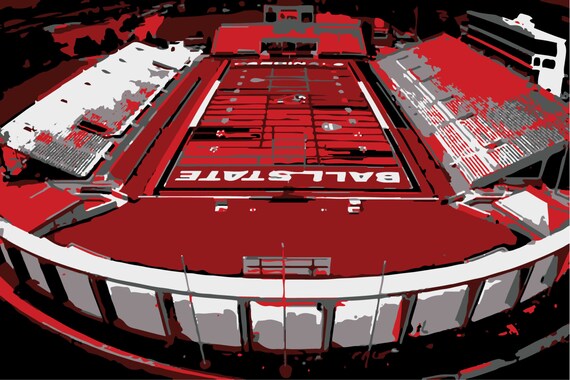 Ball State University Scheumann Stadium Print Canvas Print