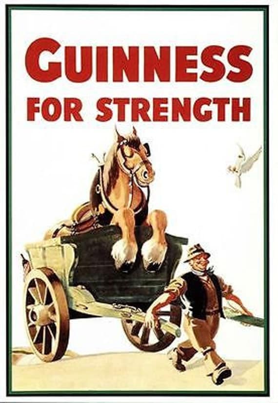 Vintage Guinness For Strength Advertisement Poster A3/A2 Print