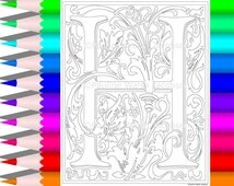 Popular items for coloring page letter on Etsy