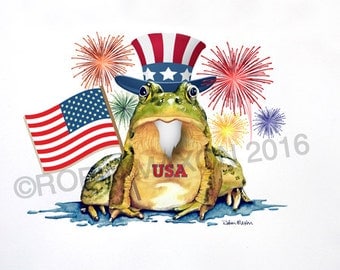 Patriotic frog | Etsy