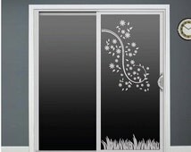 SALE Tree Flowers Window Decals Door Decals Sliding Door Decal Door ...