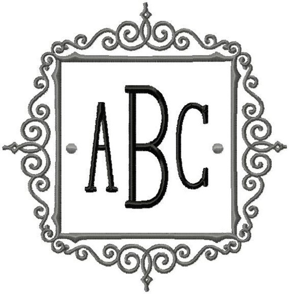 Machine Embroidery Design Square Scroll Frame by BlingSassSparkle