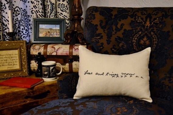 Custom Handwriting Pillow Cover Hand by SouthernRoseMary on Etsy