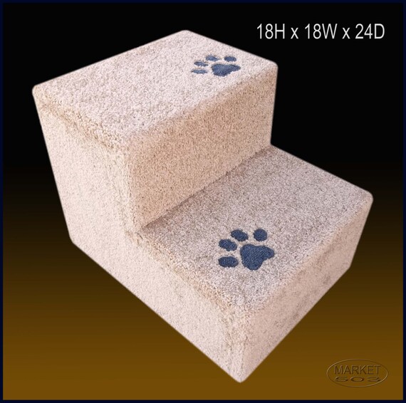 Sturdy Dog Steps with paw prints. 18' H x 18' W x