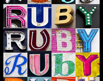 Ruby name art | Etsy