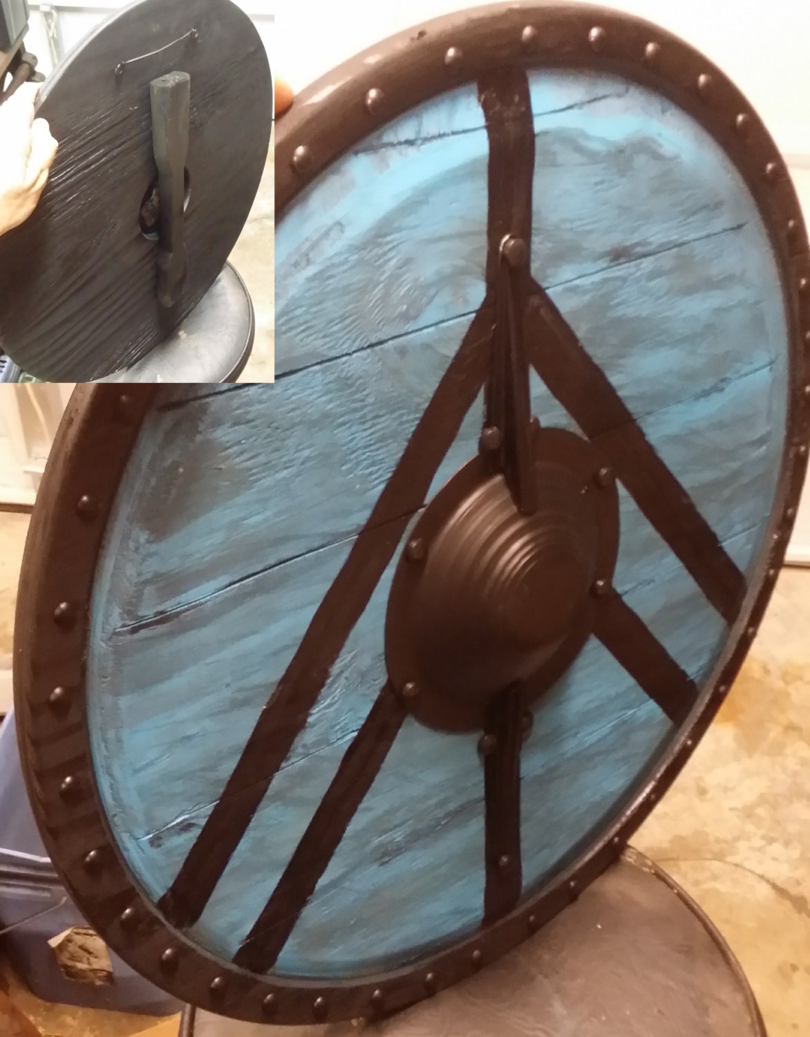 Ragnar & Lagertha Lothbrok VIKINGS SHIELD Hand by SethsstickS