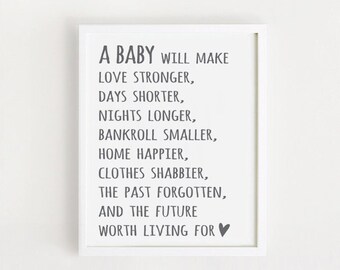 Printable Be happy my baby quotes Poster Sign White by ARTsopoomc