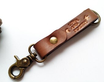 Mens keychain handmade leather keychain by TAleatherworks on Etsy