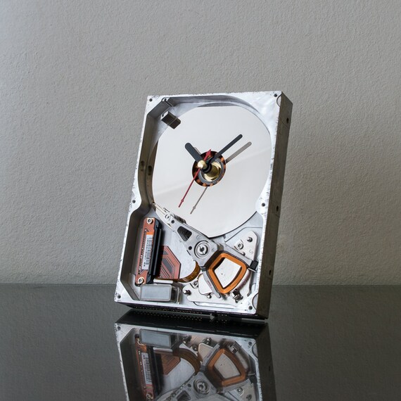 Hard Drive Clock Unique Desk Clock Industrial by ClockLight