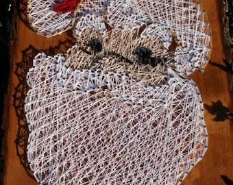 Red string art | Etsy