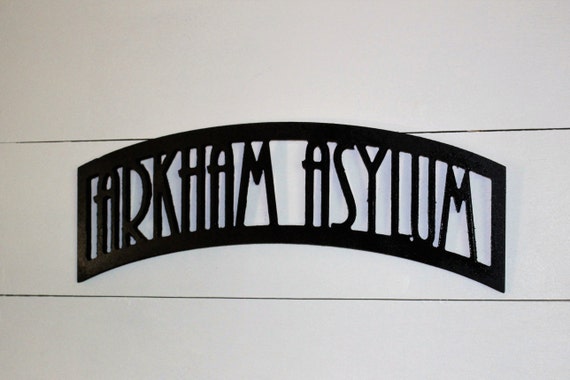 Arkham Asylum Wood Sign Batman by backandbackbargains on Etsy
