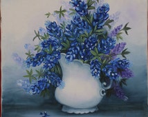 Unique bluebonnet painting related items | Etsy