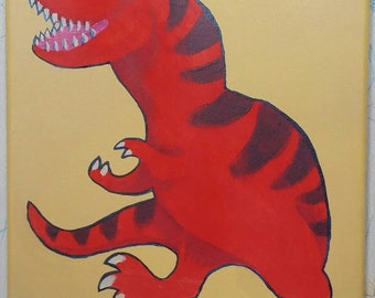 T rex painting | Etsy
