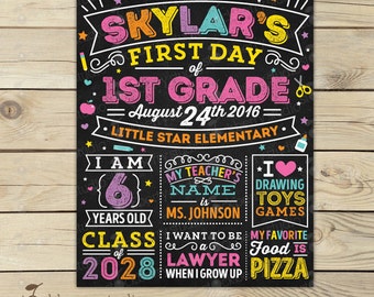 Girl First Day of 4th Grade Sign 1st Day of by stockberrystudio
