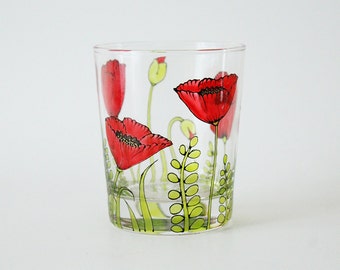 Poppy wine glass | Etsy