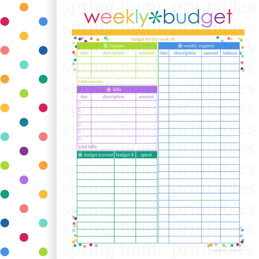 Printable Budget Planner Template Volfbusiness