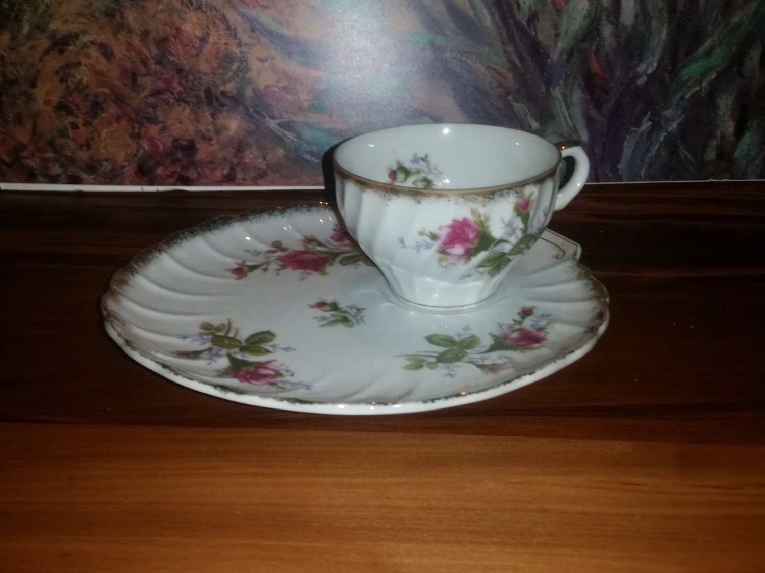 Vintage Shafford Japan Porcelain China Teacup and Plate Hand Painted ...