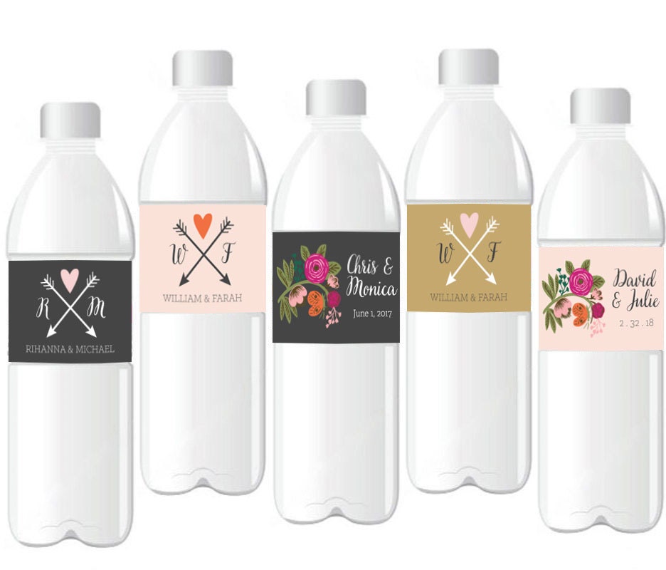 Personalized Water Bottle Labels Wedding Water Bottle Labels