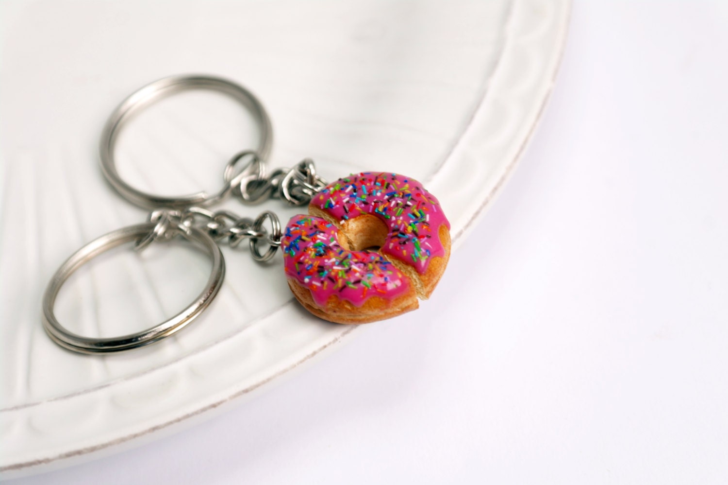 Donut keychain Best Friends gift BFF Sweet keychain by Velwoo