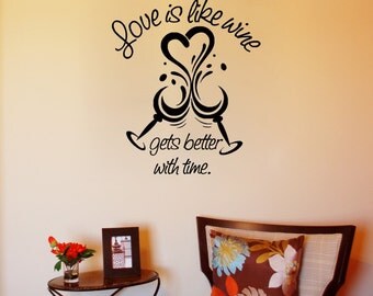 Wine wall decal | Etsy