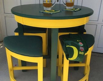 SOLD Bar-Height Pub Table and Two Stools SOLD