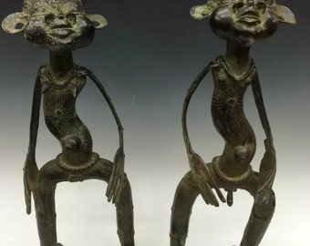 African Art Tribal Art Benin Bronze Warrior Statue From