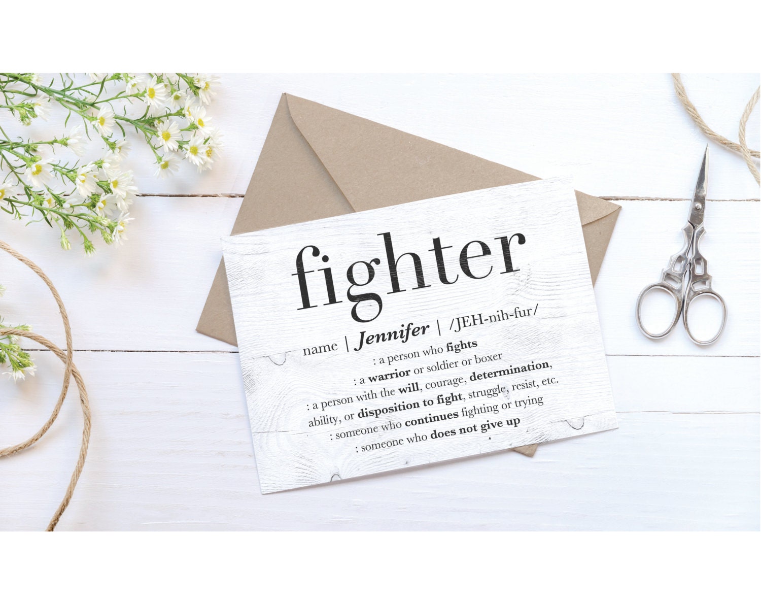 Fighter Custom Name Greeting Card Encouragement Card by MidniteMot